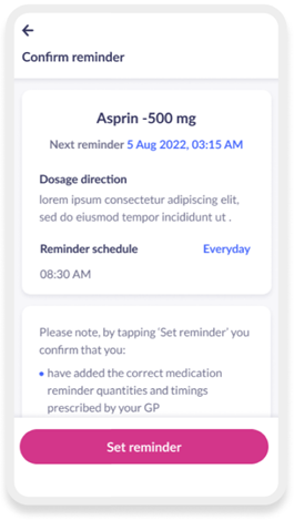 Medication reminders (iOS and Android) | Patient Access Support Portal