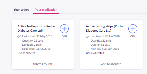 Request repeat medication | Patient Access Support Portal
