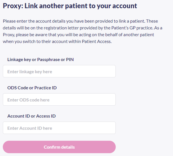 Getting set up as a proxy | Patient Access Support Portal